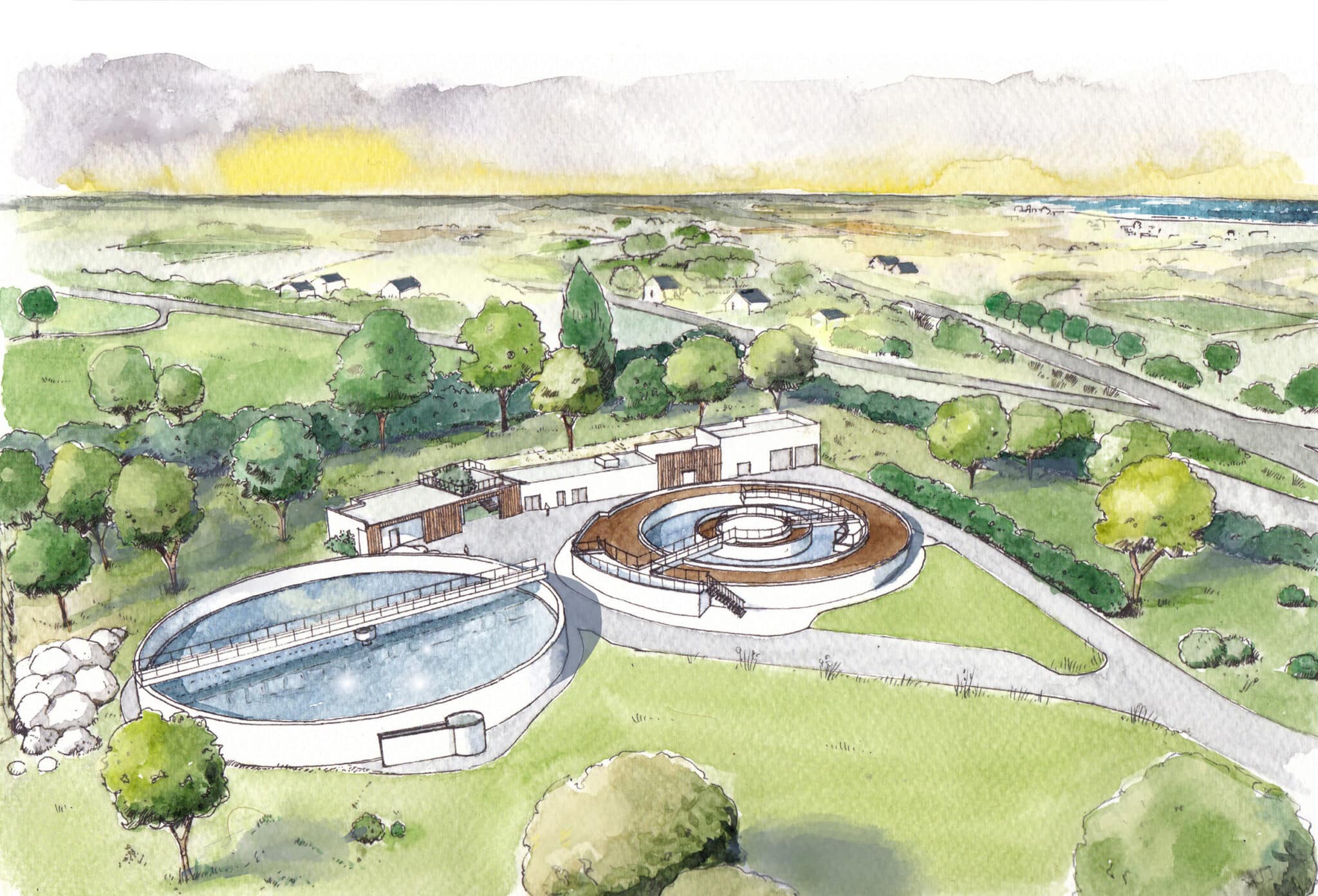 Illustration à l’Aquarelle – Station d’épuration - Marion Laplane - ML ...